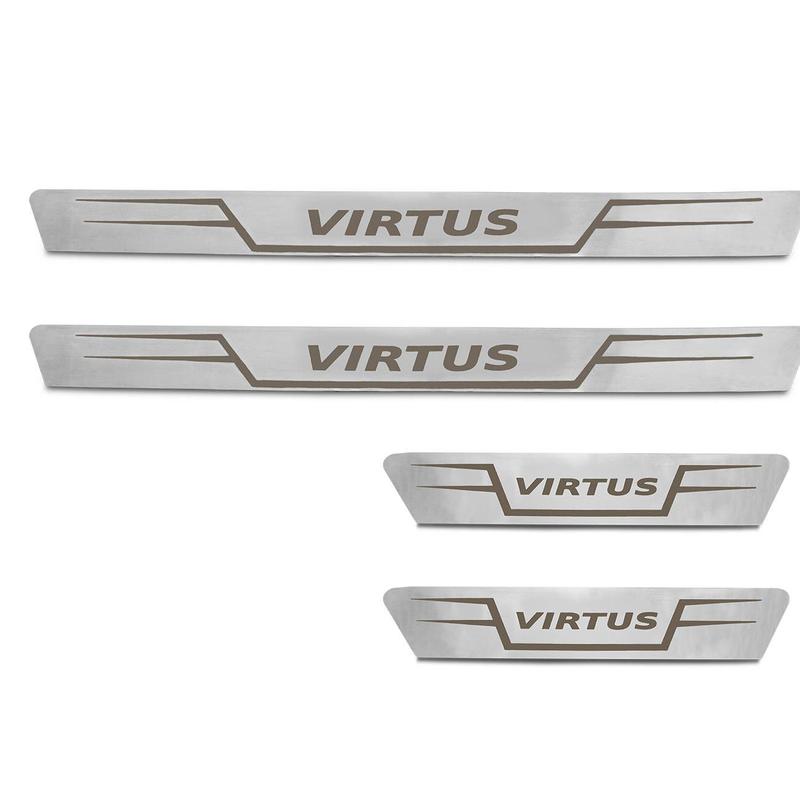 Kit Soleira Volkswagem Virtus 2018 2019 2020 2021 Protetora Aço Inox ...