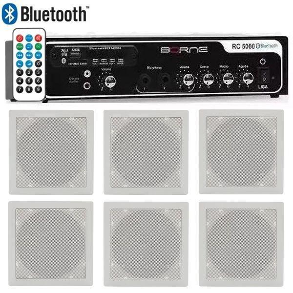 Kit Som Ambiente Borne Rc5000 Usb Fm 6 Arandelas Quadradas - Megafone ...