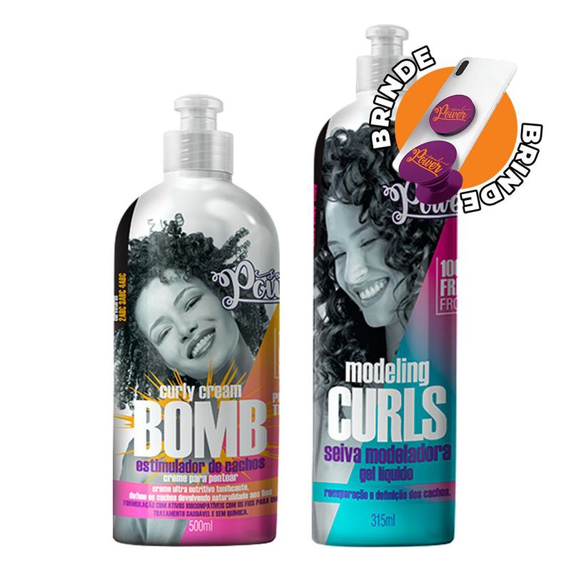 Kit Soul Power Curly Cream Bomb 500ml + Modeling Curls 315ml - Ativador ...