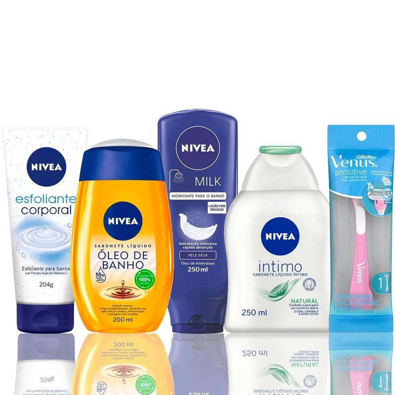 Kit Spa Cuidado Completo para o seu Corpo Óleo de Banho Esfoliante ...