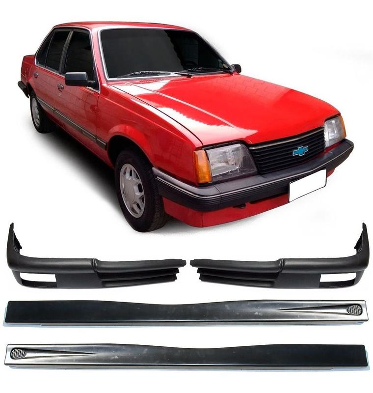 Kit spoiler dianteiro com furo de milha + lateral com tela monza 82 a ...