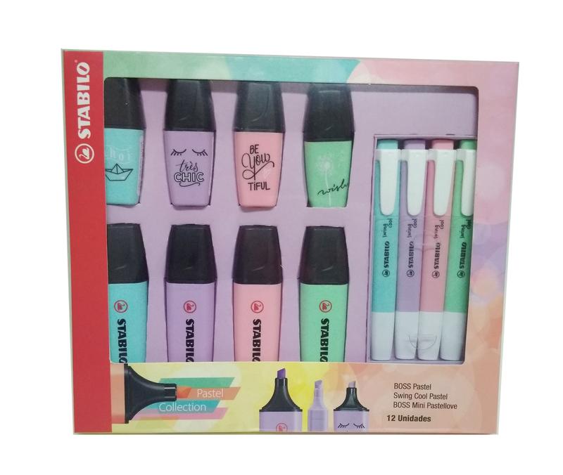 Kit Stabilo Pastel Collection 4 Boss 4 Mini Boss 4 Swing Cool - Toke e ...