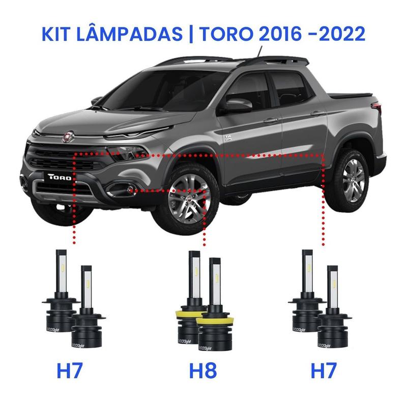 Kit Super Led Toro 2016/2022 Farol Alto Baixo Milha - Shocklight ...