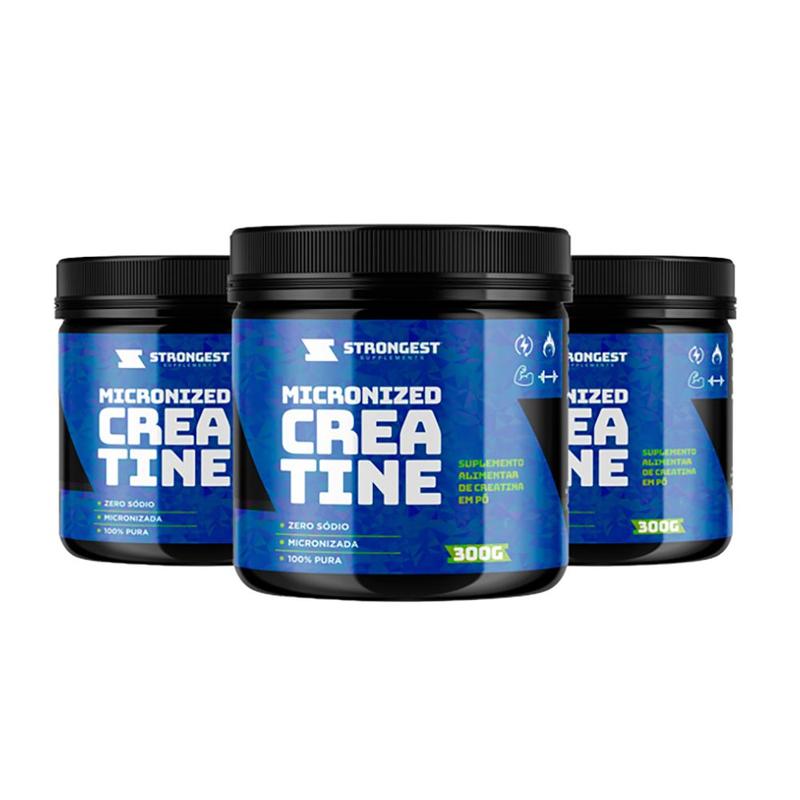 Kit Suplemento com 3 Creatinas Strongest 300gr - STRONGEST SUPPLEMENTS ...