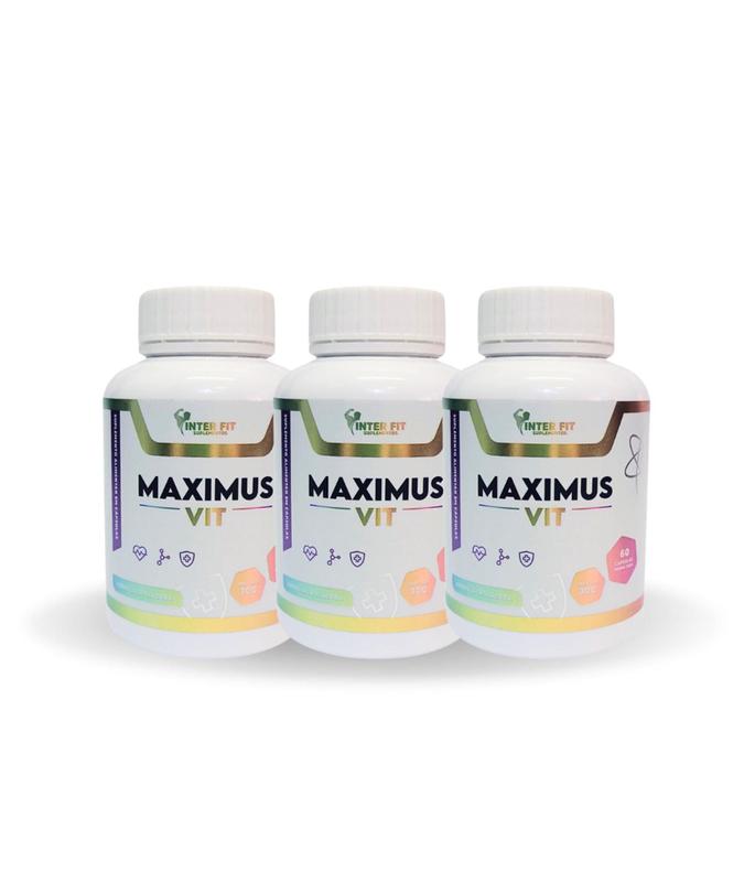 Kit suplemento em cápsulas Maximus Vit 180 Caps Multivitamínico - Inter ...