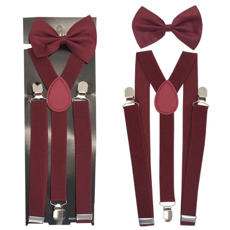 Kit Suspensório + Gravata Borboleta Infantil Criança Menino Menina ...