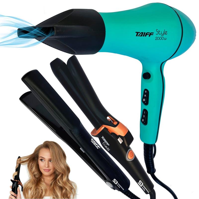 Kit taiff pro secador de cabelo 2000w e chapinha e modelador - Kit ...