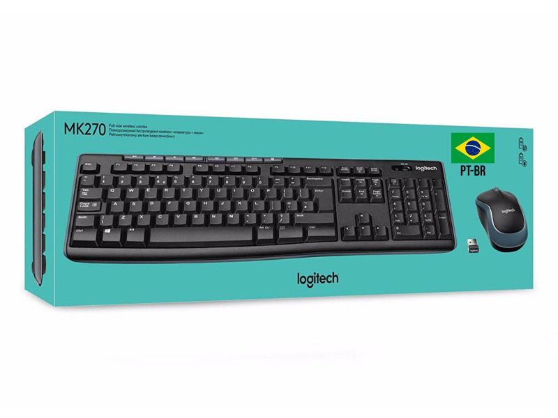 Kit Teclado Português Brasil + Mouse Sem Fio Logitech Mk270 - Kit ...