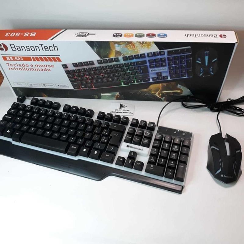 Kit Teclado semi Mecânico Gamer Mouse Led Bs-503 + Mouse - BansonTech Bs-503 - Kit Teclado e ...