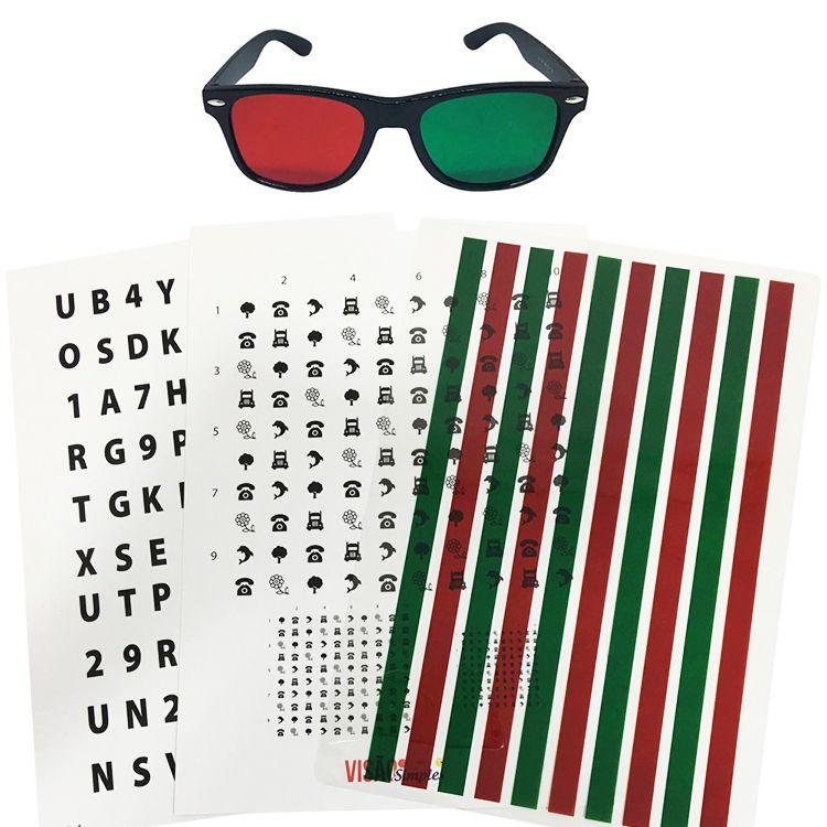 Kit Tela Dissociante Verde-Vermelho e Óculos com filtro verde e ...