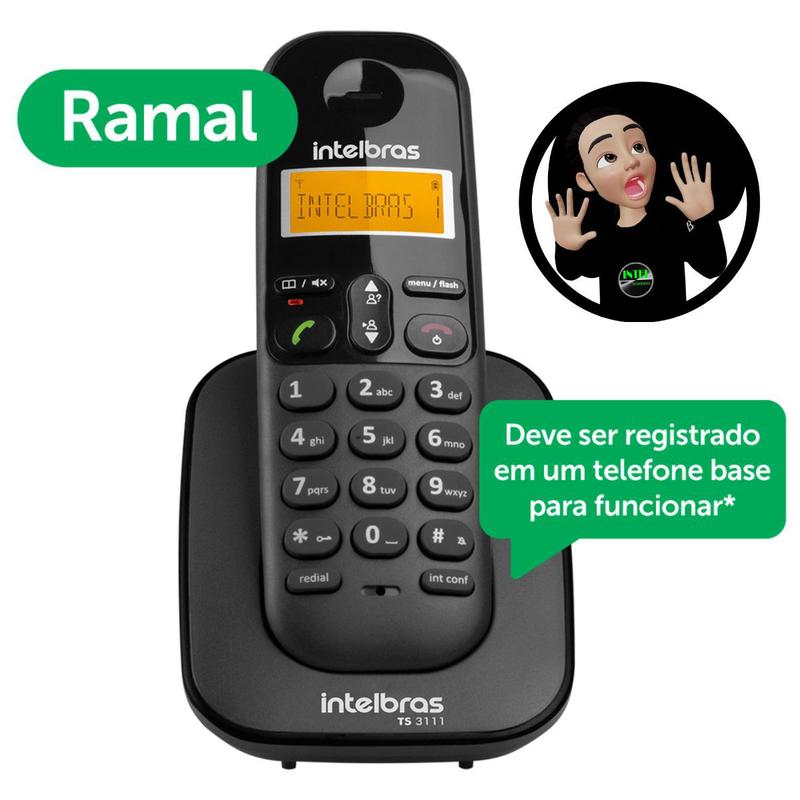 Kit Telefone Fixo Sem Fio Vermelho Com 5 Ramal Bina Preto - INTELBRAS ...