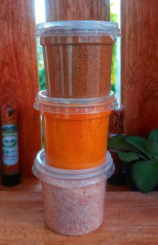 KIT TEMPERO COMPLETO 3 POTES DE 100gr 140ML CADA - Leve sabor - Tempero ...