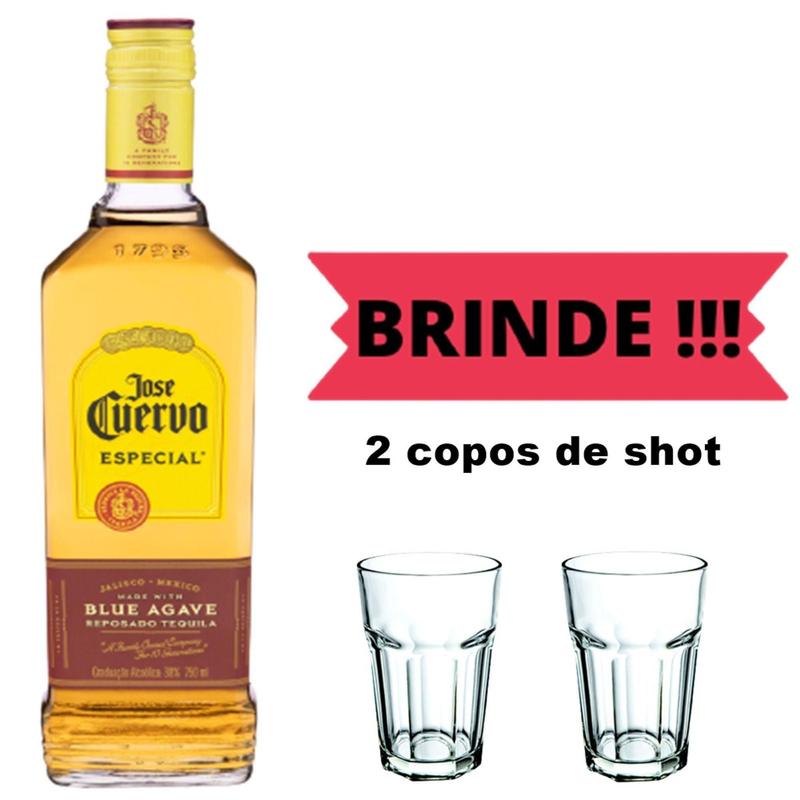 Kit Tequila Jose Cuervo Ouro Especial Mexicana 750ml com 2 copos de ...