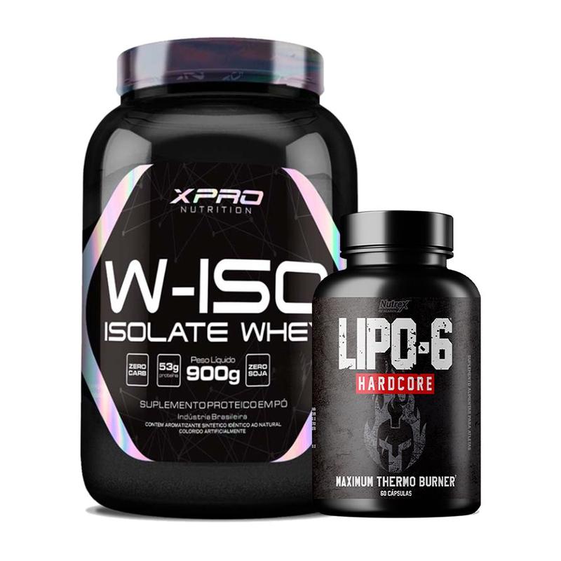 Kit Termogênico Li po 6 Black - Nutrex + Whey Protein Isolado W-Iso 900g - XPRO Nutrition - Whey ...