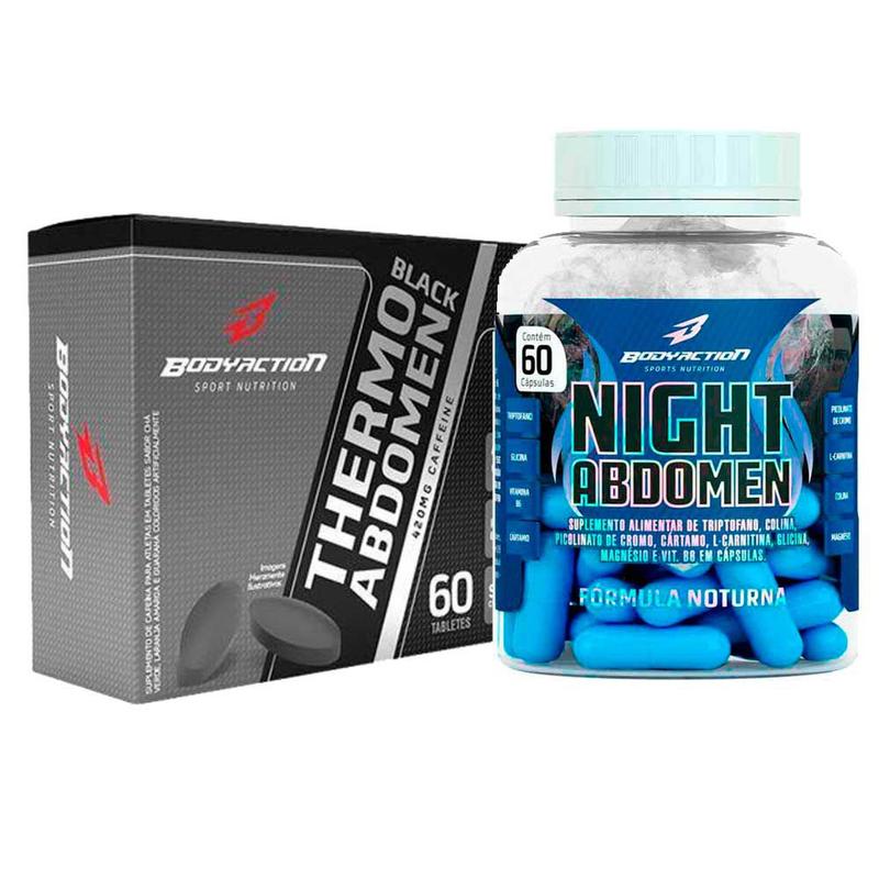 Kit thermo abdomen black 60 tabs + night abdomen 60 caps body action ...