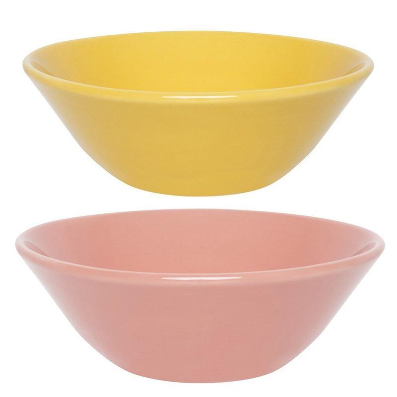 Kit Tigelas Conic Amarelo e Rosa 8 Peças Oxford Cerâmica 500Ml - Tigela ...