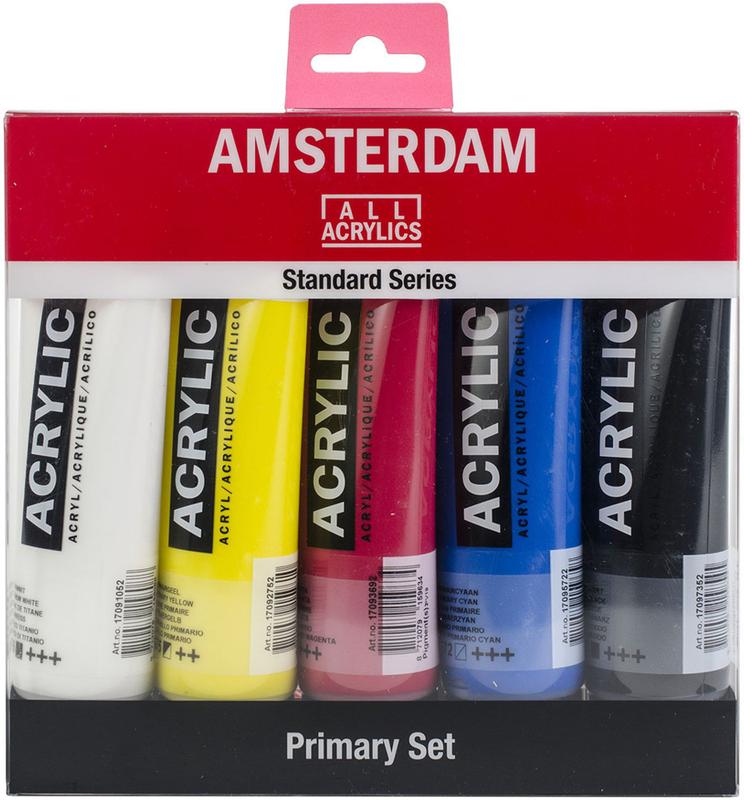 Kit Tinta Acrílica Talens Amsterdam Primary Set 5 Tubos - Pintura ...