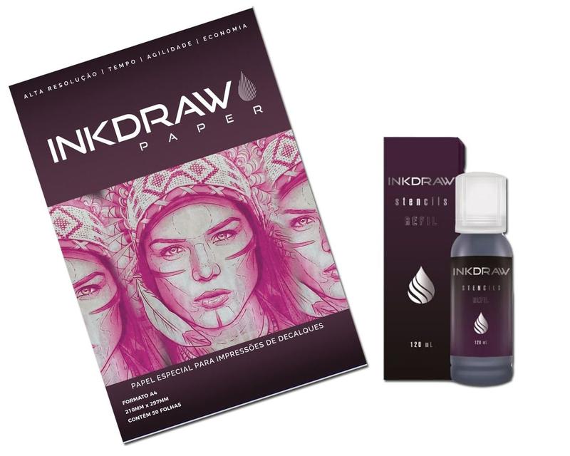 Kit Tinta Tattoo Inkdraw Stencil 120 Ml + Papel Inkpaper - Tinta para Tatuagem - Magazine Luiza