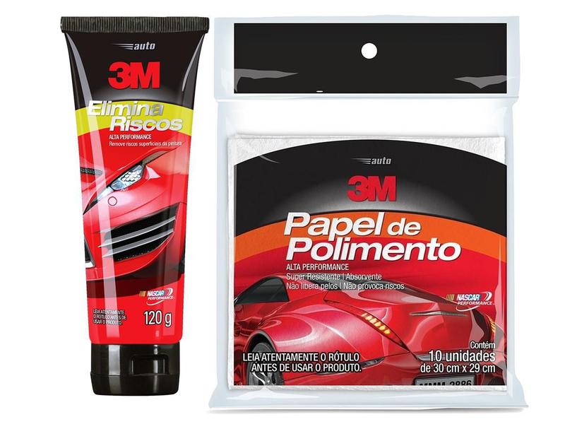 Kit Tira Riscos 3M + Papel De Polimento 3 M Com 10 Folhas - Tira Risco ...
