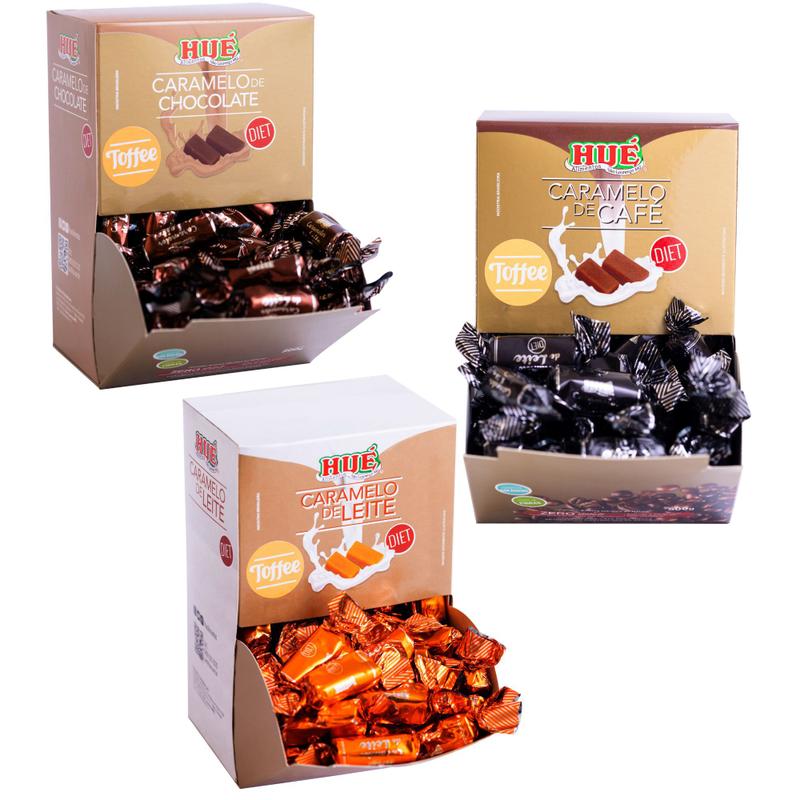 Kit toffee caramelo leite café e chocolate diet 500g 2 und - Hué ...