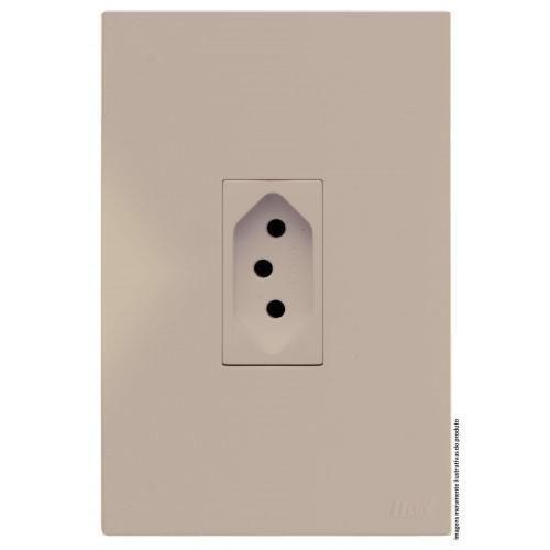 Kit Tomada 10A Vertical 4X2 Brs12140-1Ar - Blux Recta Areia Satin Fosco ...