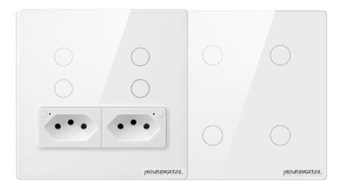 Kit Tomada Dupla + Interruptor 4 Botões 4x4 Inteligente Wifi - Nova ...