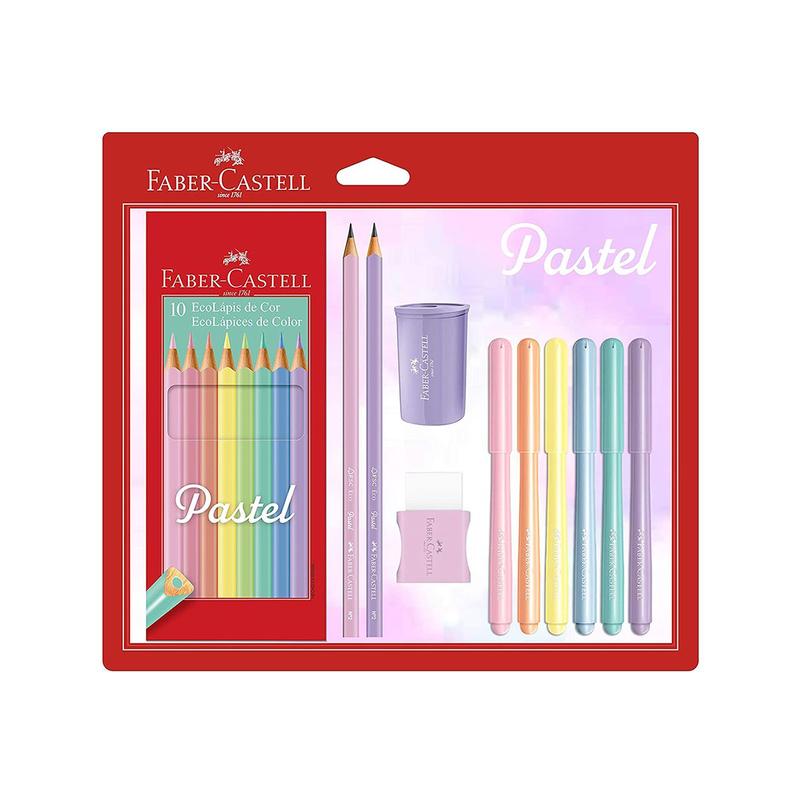 Kit Tons Pastel Faber-castel Lápis + Canetinha Vai E Vem - Faber ...