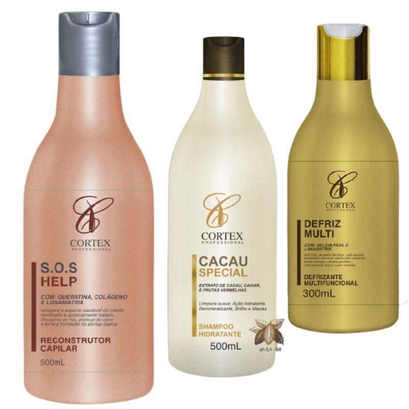 Kit Tratamento Para Cabelo shampoo + Reconstrutor + Levin Multfuncional ...