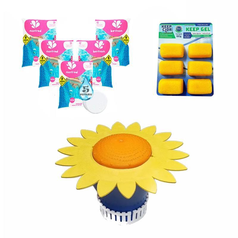 Kit Tratamento Para Sua Piscina 5 Pastilhas 1 Clarificante Em Gel E 1 ...