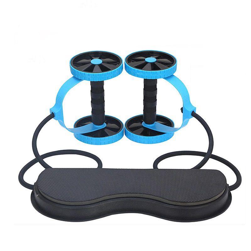 Kit Treino Roda Abdominal Com Plataforma e Elásticos Para Exercícios ...