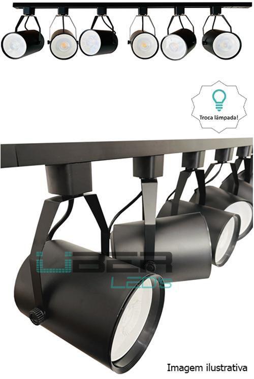 Kit Trilho Eletrificado 1M Preto 4 Spot Par30 Led Amarela - Pix ...