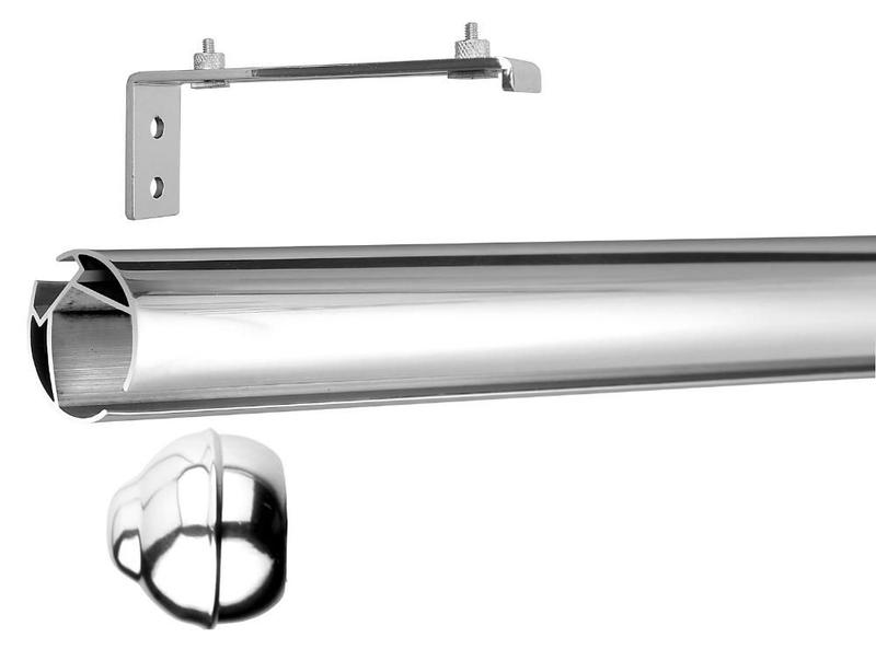 Kit Trilho Redondo com Suporte Alongado 28mm 300 cm Cromado - Couselo ...