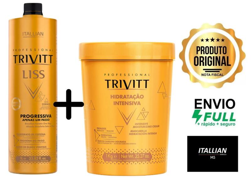 Kit Trivitt - Progressiva Trivitt Liss de 1L. + Hidratação Intensiva de ...