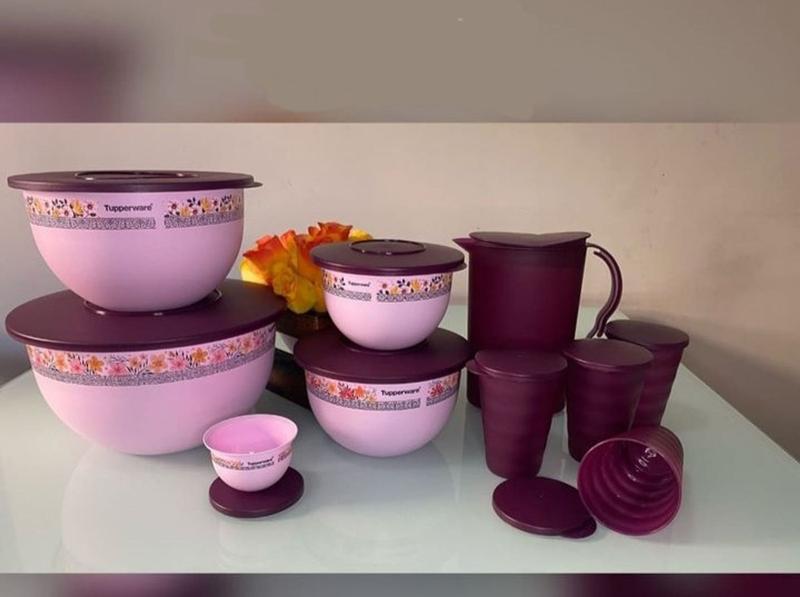 Kit Tupperware Murano Púrpura Real 10 peças - Pote - Magazine Luiza