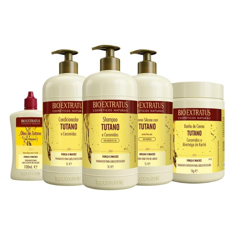 Kit Tutano Bio Extratus Completo 5 Itens Sh + Cd + BC + Cr Silicone + Óleo de Tutano 100ml - Kit ...