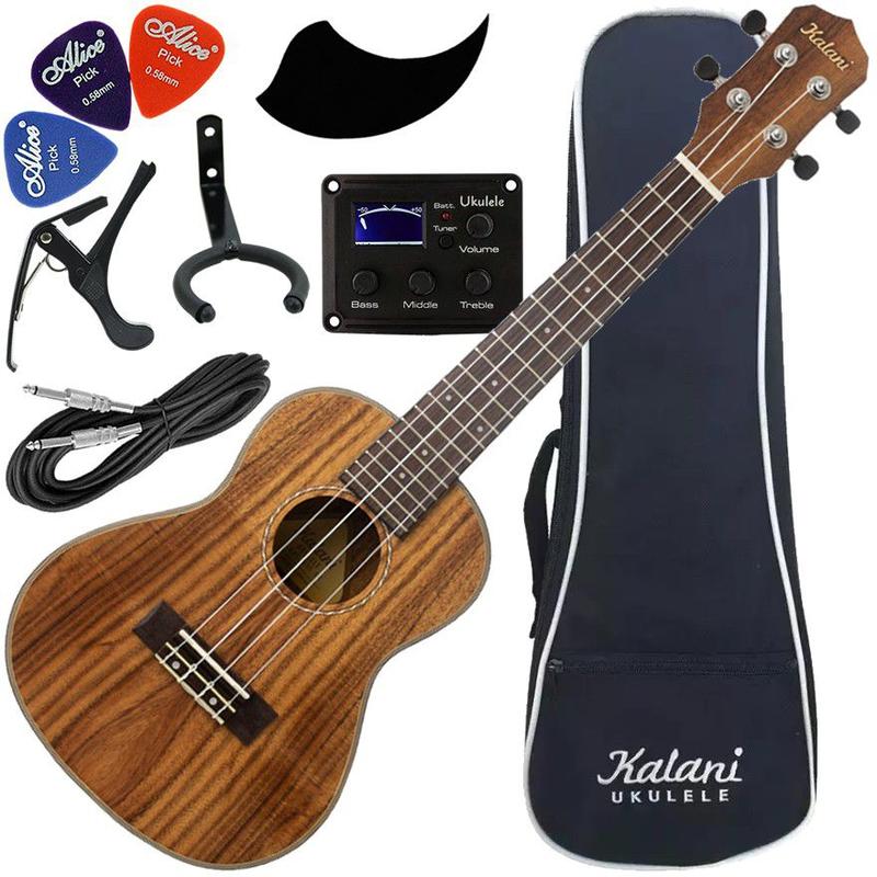 Kit Ukulele Concerto Elétrico Ativo Kal330 CK EQ Série Kayke Kalani ...