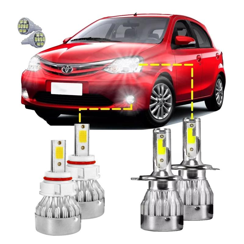 Kit Ultra Led Toyota Etios Todos Os Anos 20000 Lúmens 6500k - V10 ...