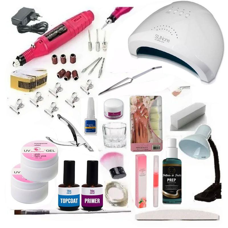 Kit Unha Gel Completo Fibra Kit Unhas Gel Luminária Manicure ...