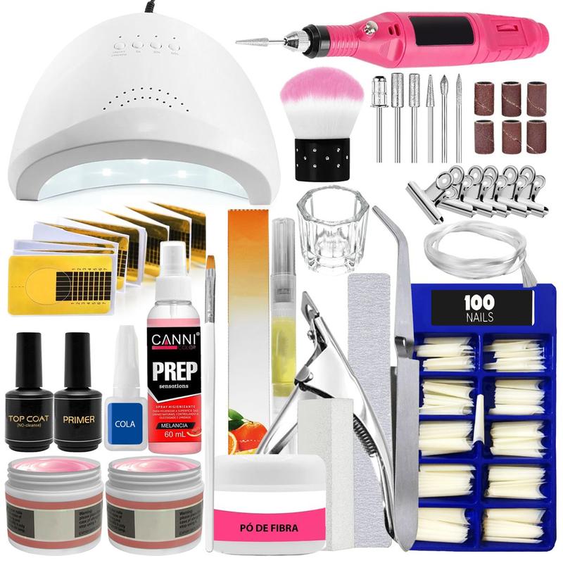 Kit Unhas Gel Fibra Completo Iniciante Manicure Nails Design - Canni ...