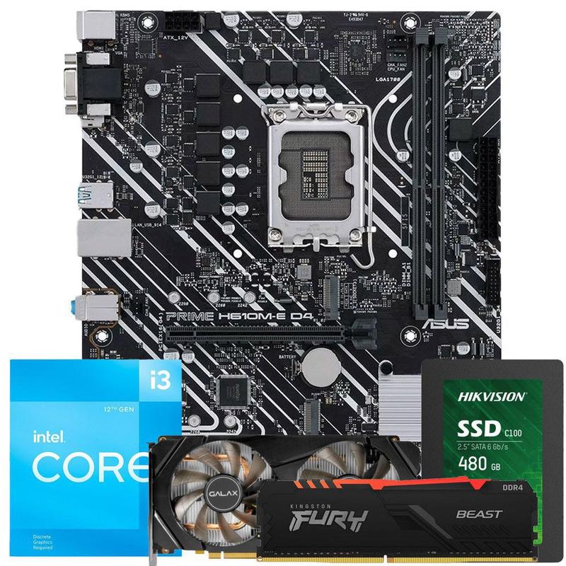 Kit Upgrade Intel Core i3-12100F, Asus H610-E Prime 2xDDR4, GTX 1660 ...