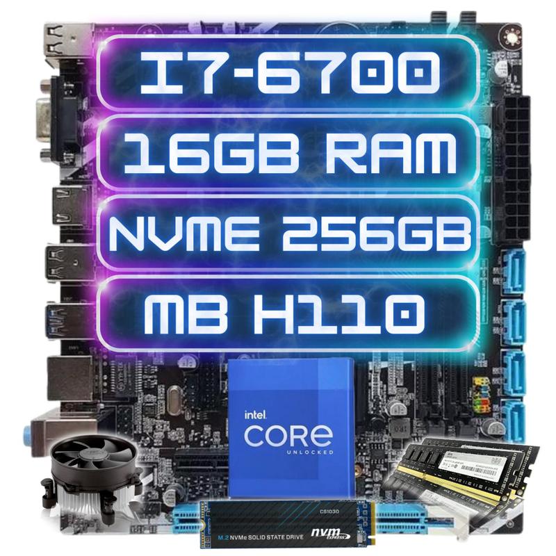 Kit Upgrade Intel I7-6700 + Ddr4 16gb + Nvme 256gb + Mb H110 - 2Ecomm ...