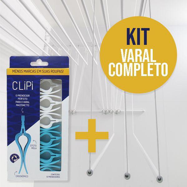 Kit Varal 1,50 metro com 10 varetas + Vareta Mais + Prendedores ...