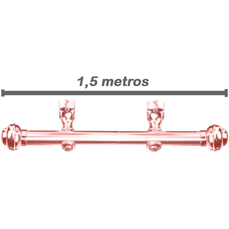 Kit varao 1,5m metalizado rose gold 28mm - VEL ARTS - Varão para ...