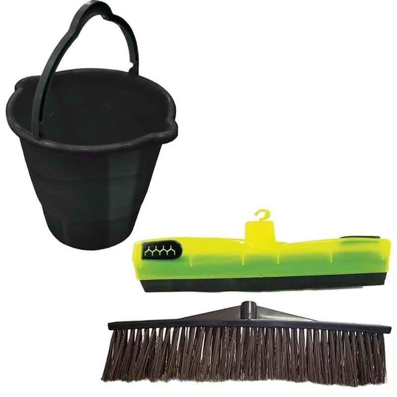 Kit Vassoura Tipo Gari 43cm + Balde 10Lts + Rodo Twist Cores - Duplás ...