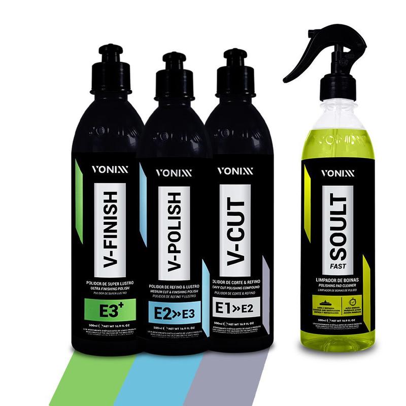 Kit VHP Vonixx V-Cut V-Polish e V-Finish + Limpador de Boinas Soult ...