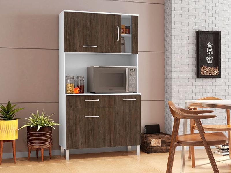 Kit Viena Plus 910 branco/carvalho - Madine - Outros Móveis - Magazine Luiza