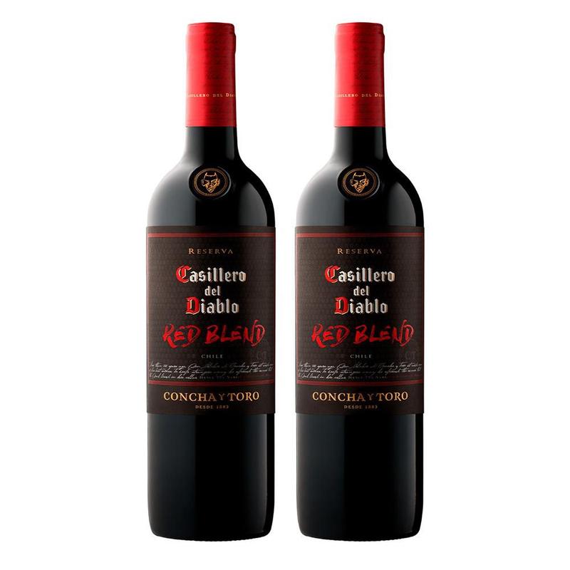 Kit Vinho Chileno Casillero Del Diablo Reserva Red Blend - 2 Garrafas ...