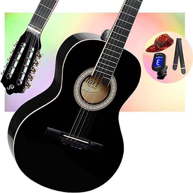 Kit Viola Giannini Acústica Caipira Aço VS14 BK Preta Com Correia ...