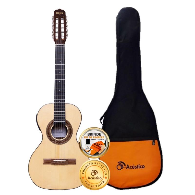 Kit Viola Rozini Elétrica Cinturada Studio Maciço Rv211 Capa - Violino ...
