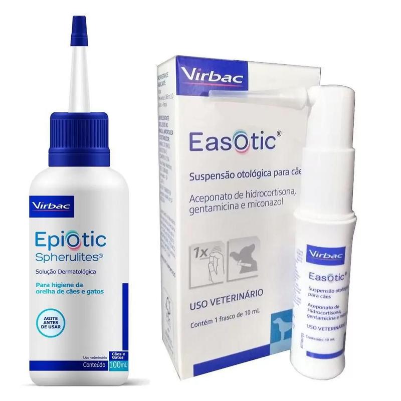 Kit Virbac - Easotic 10ml + Epiotic 100ml - Otológico - Magazine Luiza
